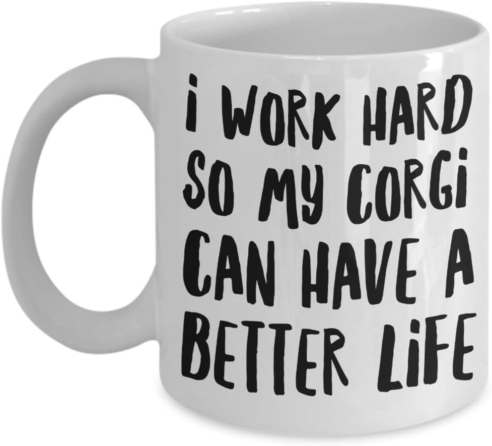 Amazon.com: Corgi Mug - Funny Corgi Coffee Mug - Corgi Gifts - I Work ...