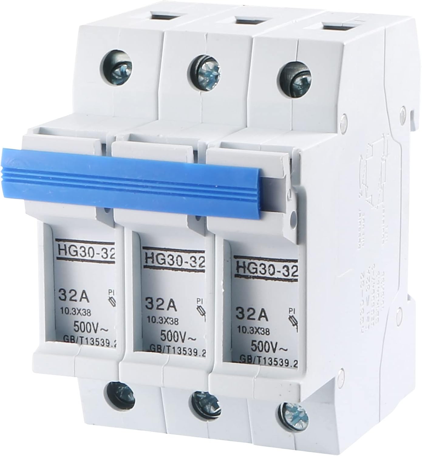 uxcell® DIN Rail Mount Fuse Holder 3 Pole HG30-32 for RT14 RT18 Fuse ...