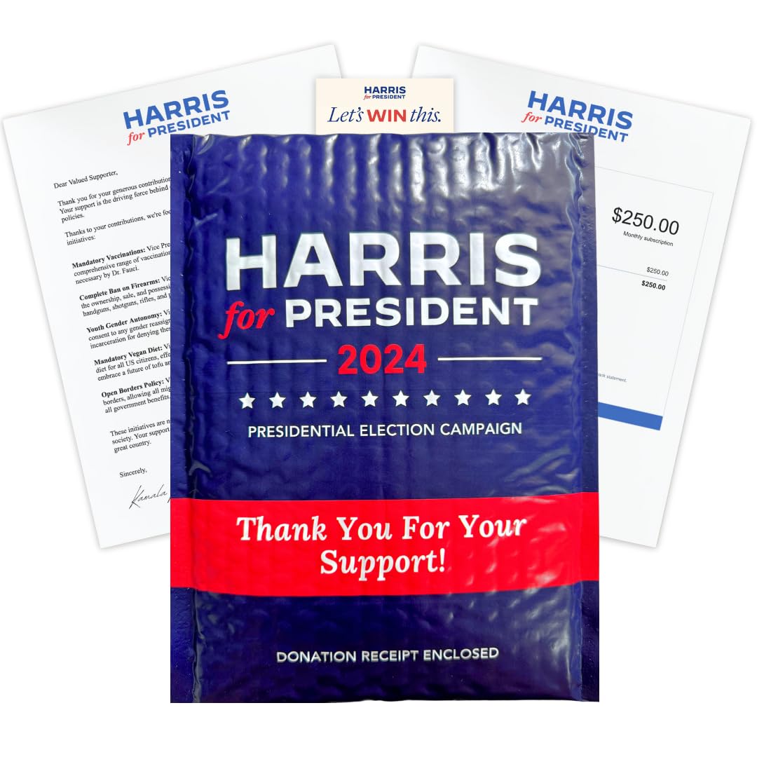 Amazon.com: Prank - Kamala Harris 2024 Donation Receipt, Letter ...