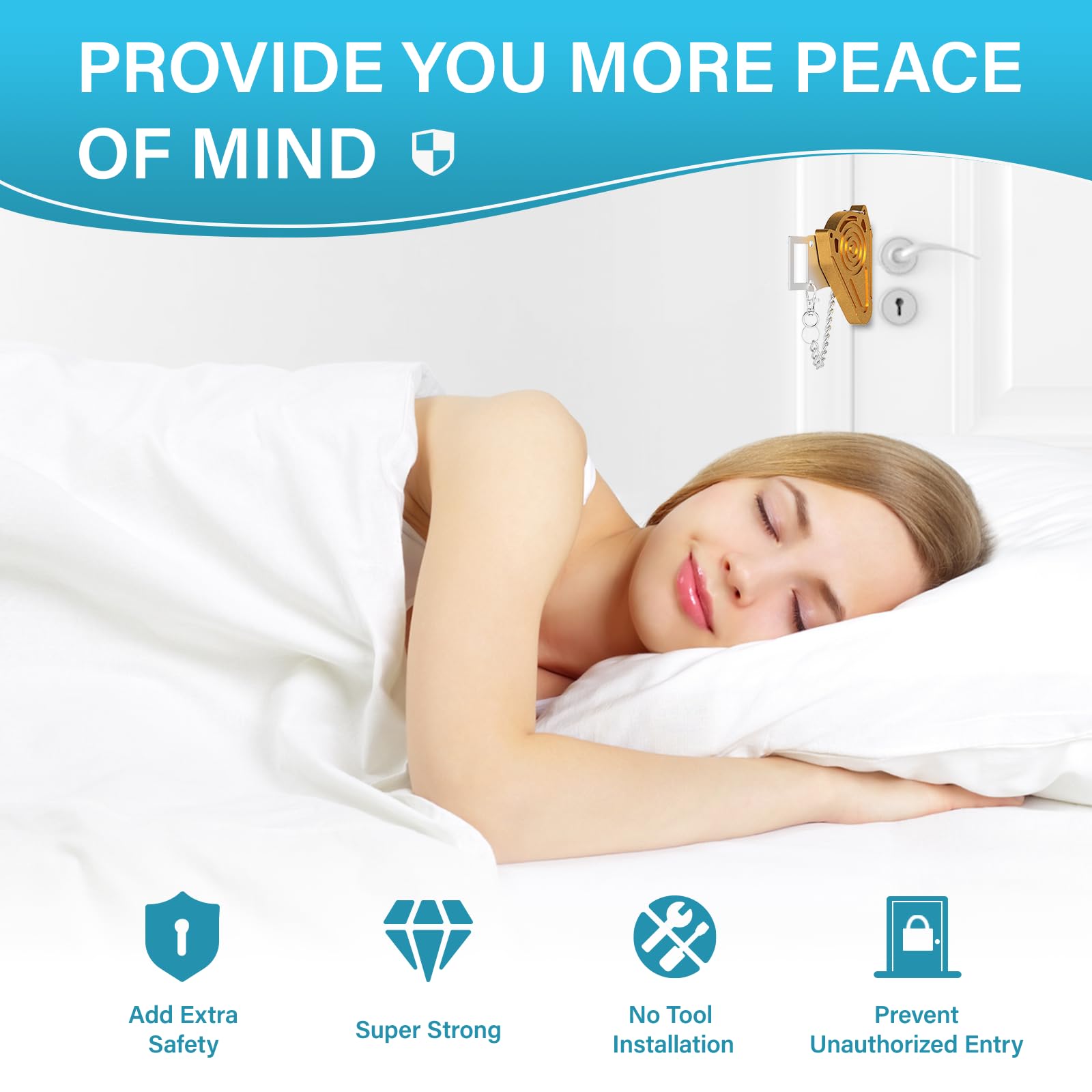 Snapklik.com : Metal Portable Door Lock For Travel Hotel Room Safety ...