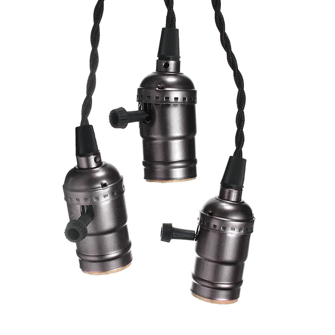 Pendant Light Cord Kit with Plug E26/ E27 Solid Industrial Triple Light ...