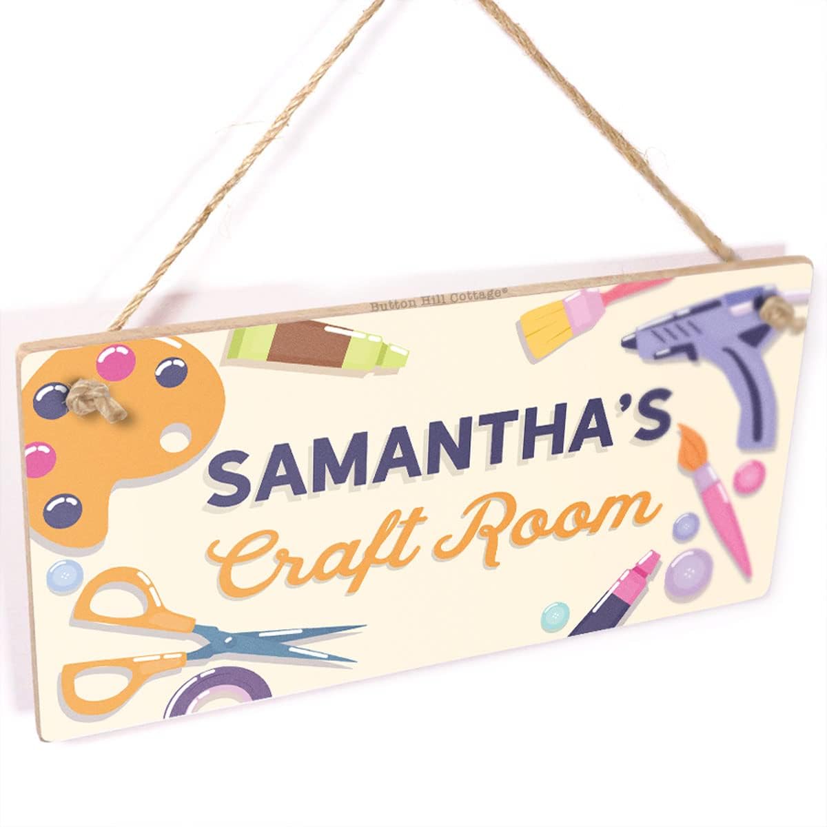 Personalised Craft Room Sign - Small Hanging Sign For Crafters ...