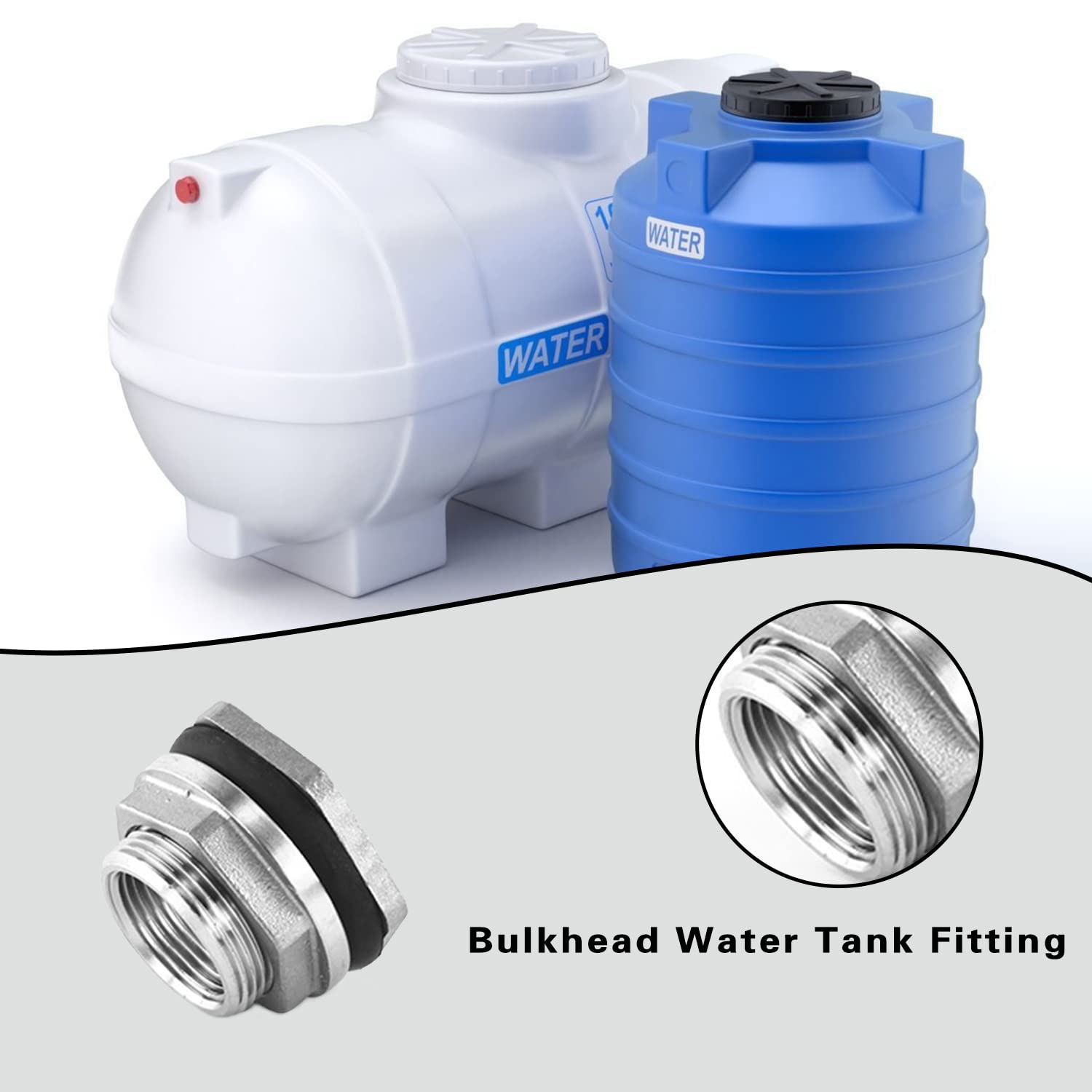 Snapklik.com : Fitvell 304 Stainless Steel Bulkhead Water Tank Fitting ...