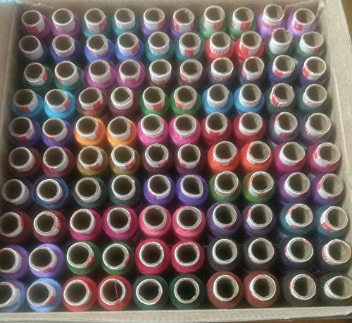 Spade Poly Sewing Threads, 180 MTS Each Spool, Set of 100 Tubes in aBox ...