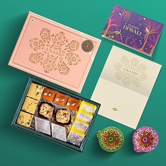 ANAND Royal Assorted Diwali Gift Box with Diya, Pure Ghee Indian Mithai ...