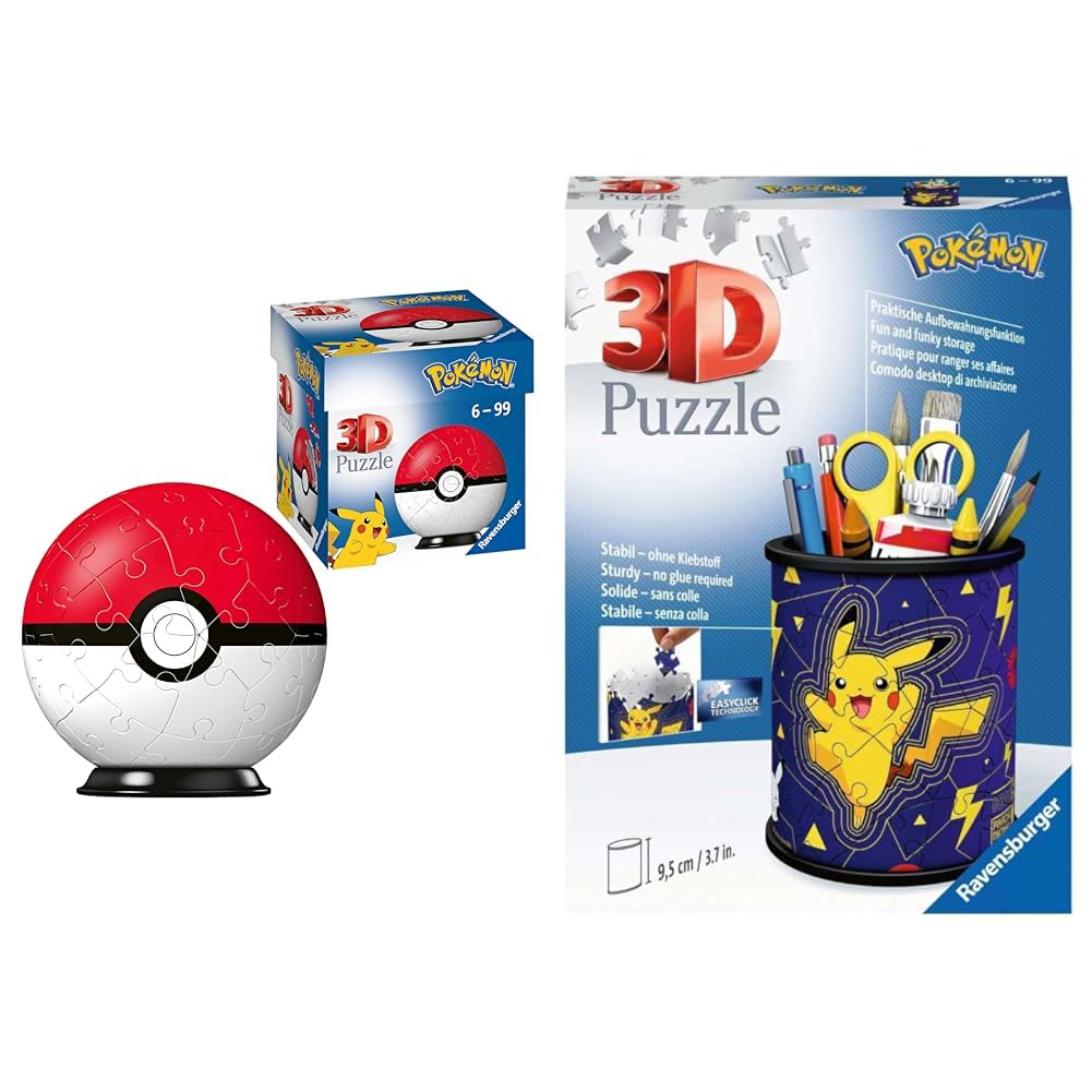 Ravensburger Pokemon Pokeball - 3D Jigsaw Puzzle Ball & Pokemon 3D ...