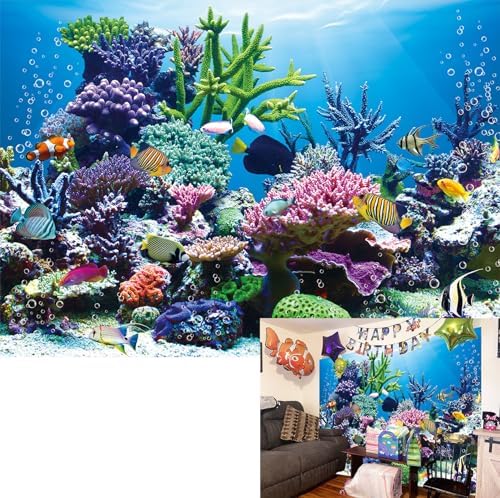 Amazon.com : BINQOO 5x3FT Oean Underwater Photo Backdrop Ocean Fish ...