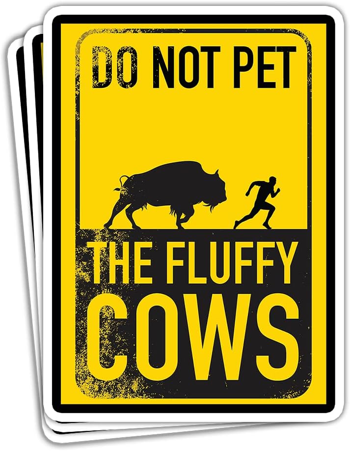 Amazon.com - HOSALA (3Pcs/Pack) Do Not Pet The Fluffy Cows Sticker ...
