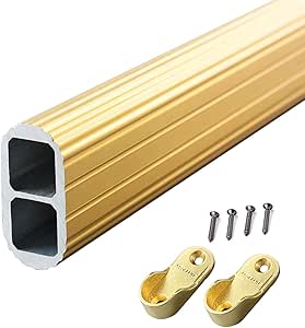 Amazon.com: Complete Aluminum Closet Rod Kit, Heavy Duty Clothes ...