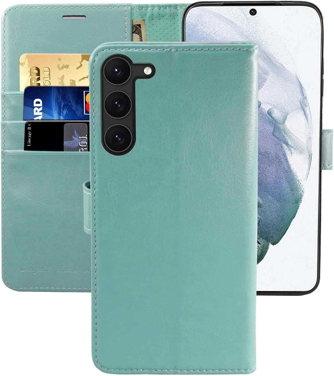 Amazon.com: MONASAY Wallet Case Compatible for Galaxy S23 5G,[RFID Blocking] Flip Folio Leather ...