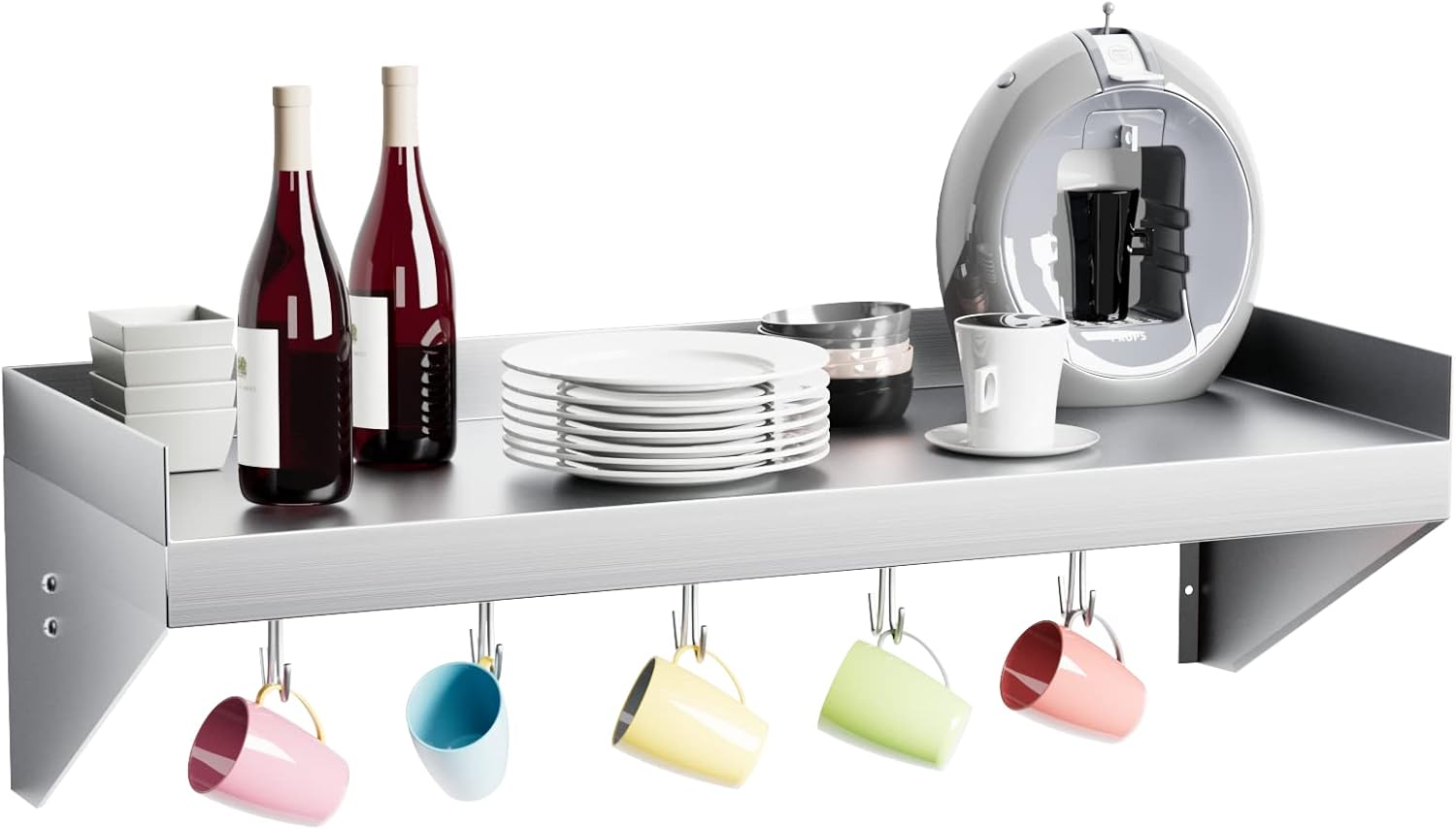 Estante de acero inoxidable, estante de metal de 24 x 12 pulgadas ...