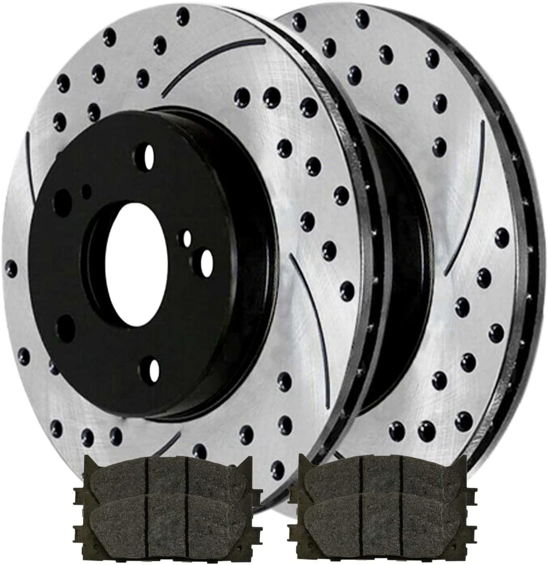 Amazon.com: Front Drilled and Slotted Brake Rotors Ceramic Brake Pads Brake Kit Replacement for ...