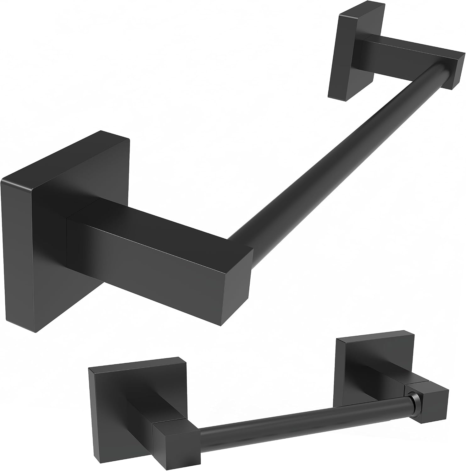 Amazon.com: Ruacq Toilet Paper Holder Matte Black Double Post Pivoting ...