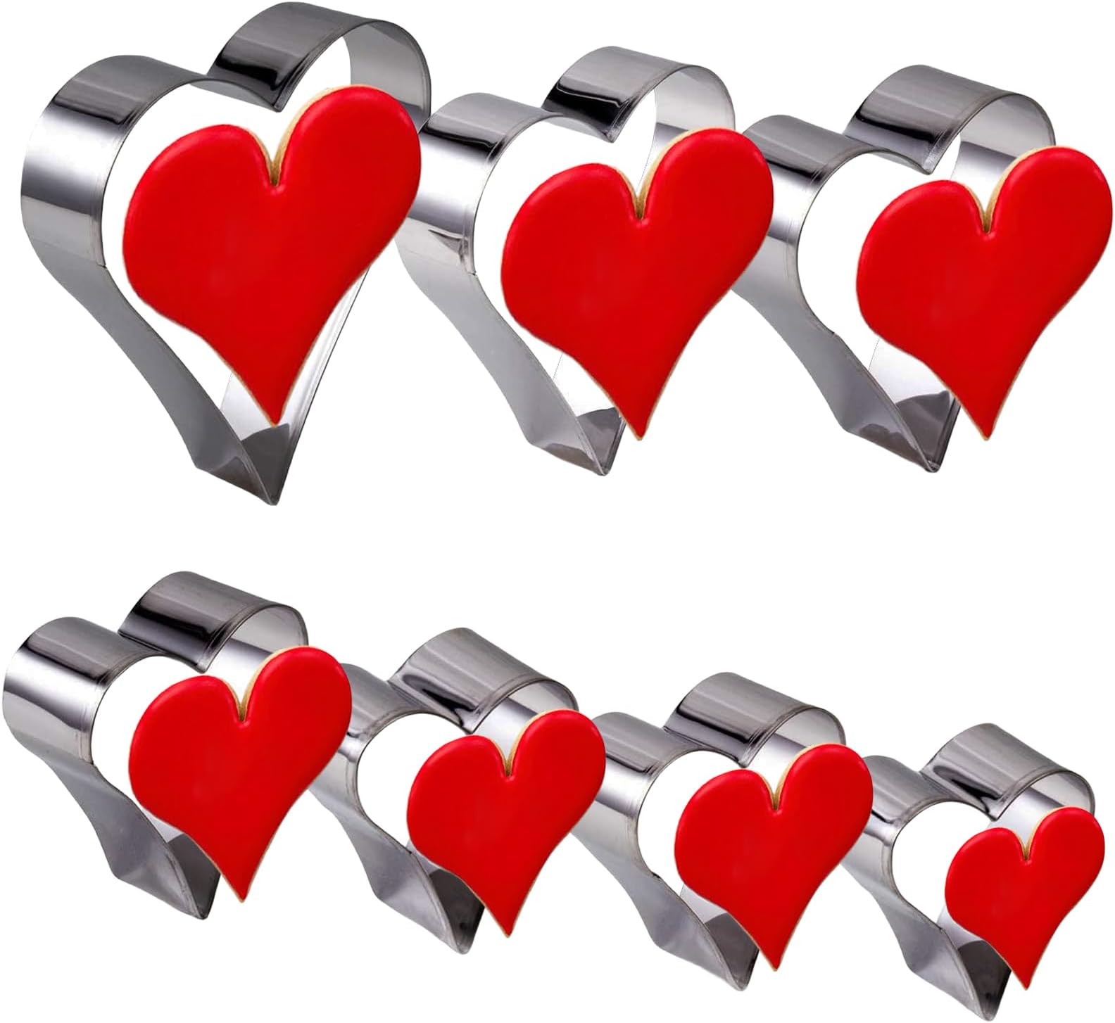 Amazon.com: Heart Cookie Cutter Set - 5 Piece - 4.57" 3.86" 2.95" 1.97 ...
