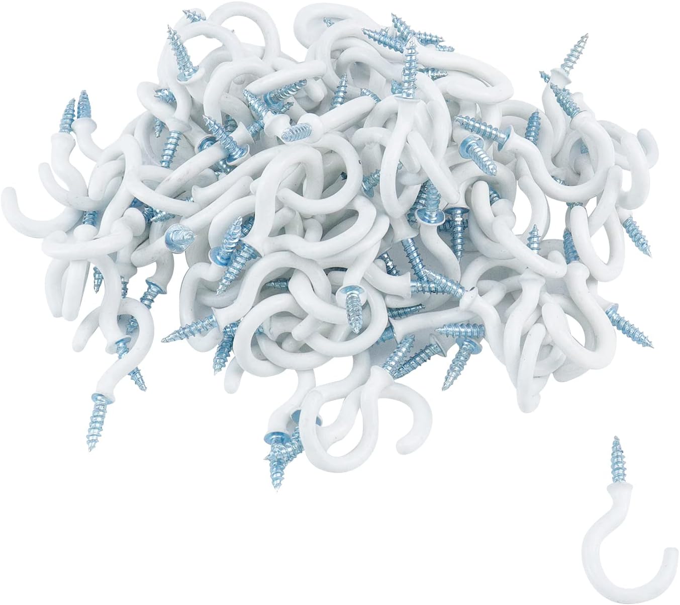 Amazon.com: Antrader 1-Inch White Vinyl Coated Screw-in Ceiling Hooks ...