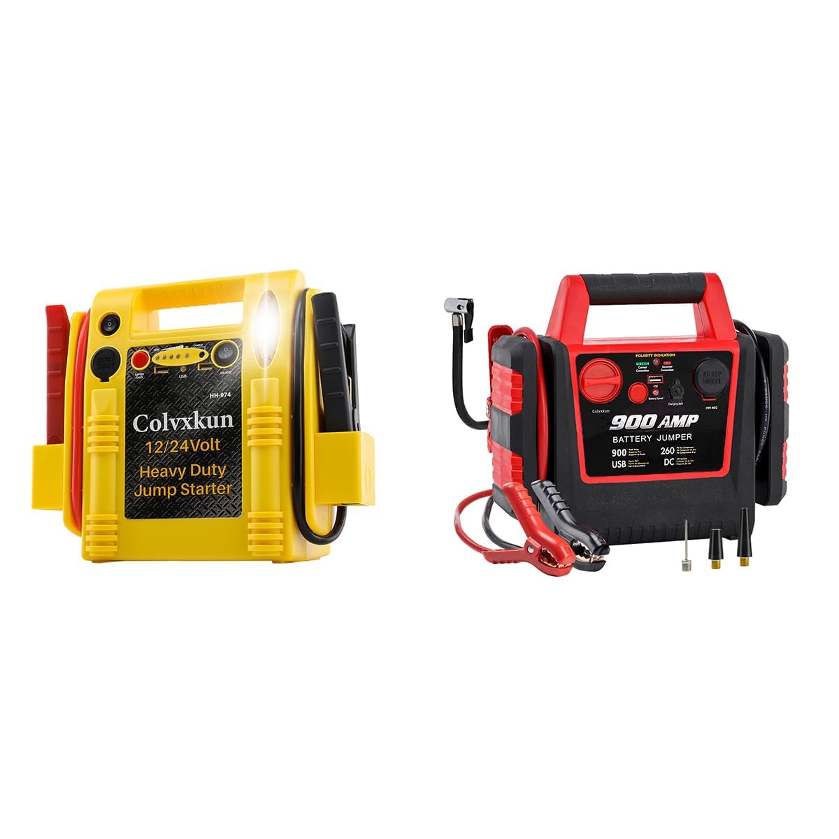 Amazon.com: Colvxkun 1000Peak Portable Car Jump Starter + 2800/1400 ...