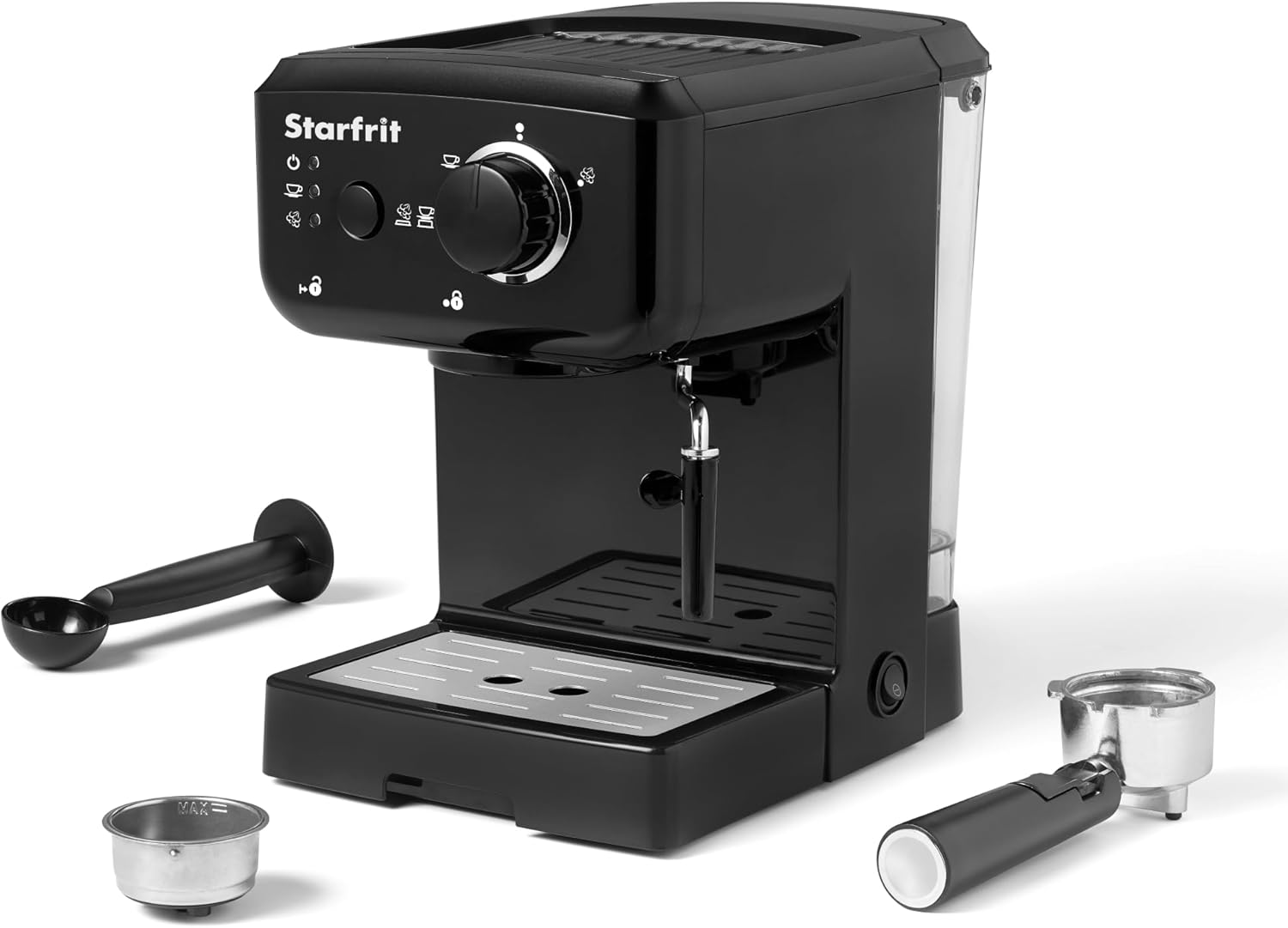 Starfrit Espresso & Cappuccino Coffee Machine - 1.2L - Dual-Spout ...