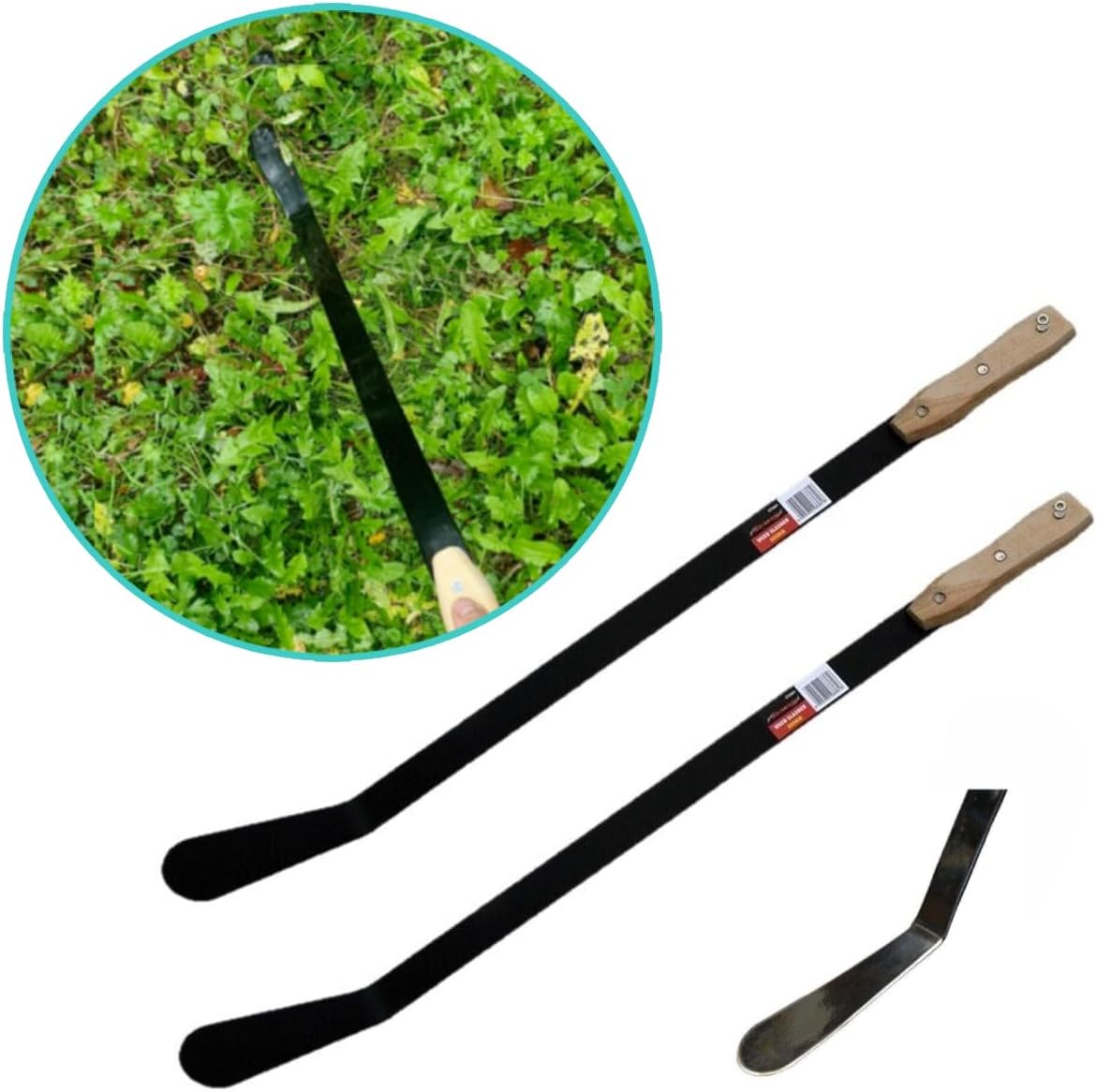 BIGBRO® 800mm Heavy Duty Weed Slasher Wooden Handle Clearing Long Grass ...