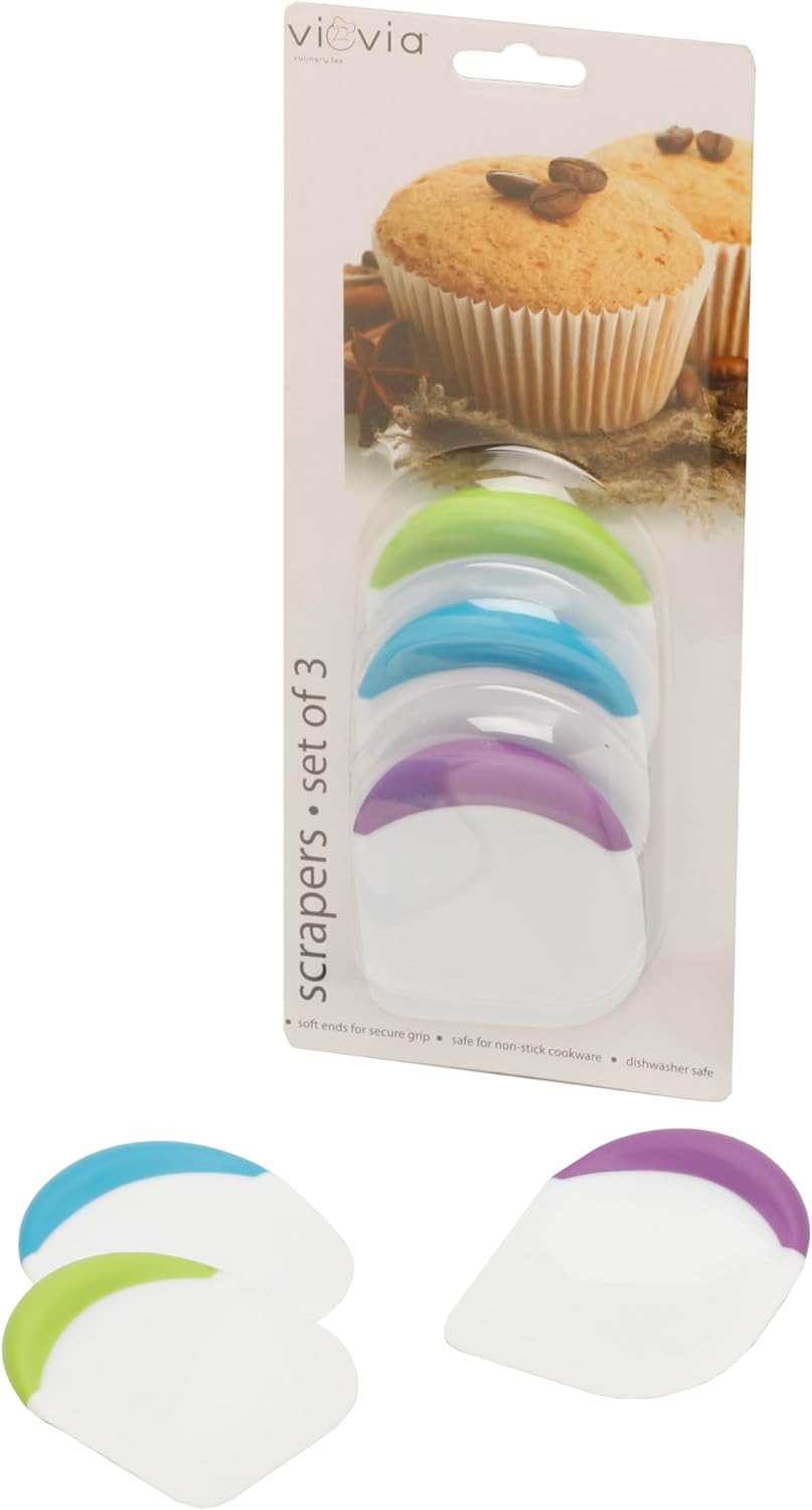 Amazon.com: Viovia Scrapers - Set Of 3, Kitchen Tools, Scrapers, Safe ...