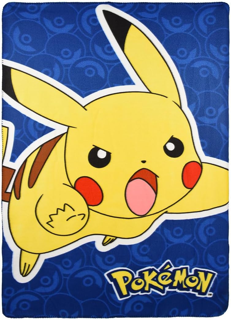 Pokemon Polar Fleece Blanket (Blue Pikachu) : Amazon.co.uk: Home & Kitchen