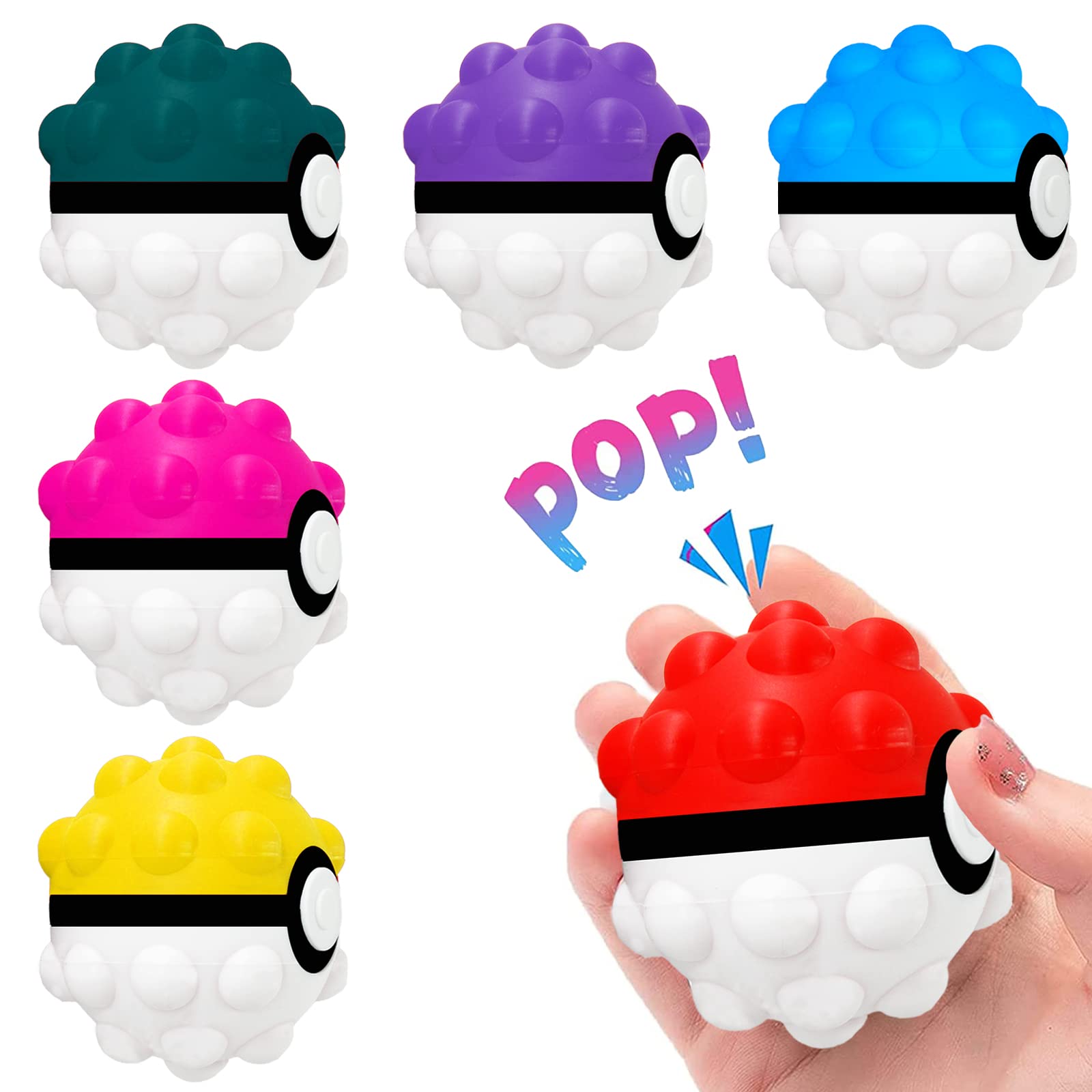 Buy 6 PCS Pop Fidget Ball Popper Its Toys, 3D Anti-Pressure Squeeze Pop ...