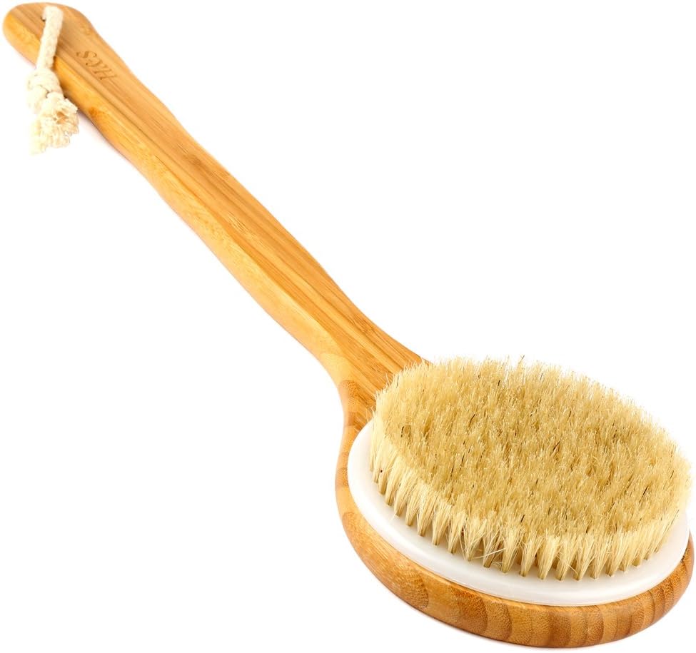 Amazon.com : H&S Long Handled Back Brush for Skin Exfoliating with ...
