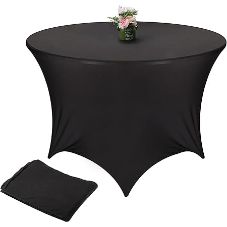 Amazon.com: GFCC 3 Foot (36") Black Spandex Fitted Stretchable Round ...