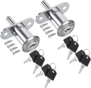 PATIKIL 19mm Cylinder Diameter 32mm Cylinder Length Drawer Locks with ...