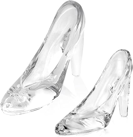 Amazon.com: Glass Slipper, 2 Pack Glass Crystal High Heels, Crystal ...