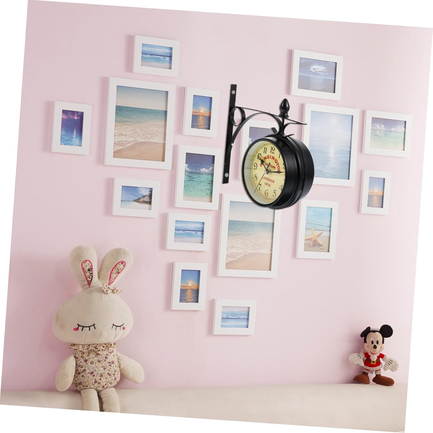 FUNOMOCYA Clock Digital Wall Clocks Double Sided Iron Wall Clock ...