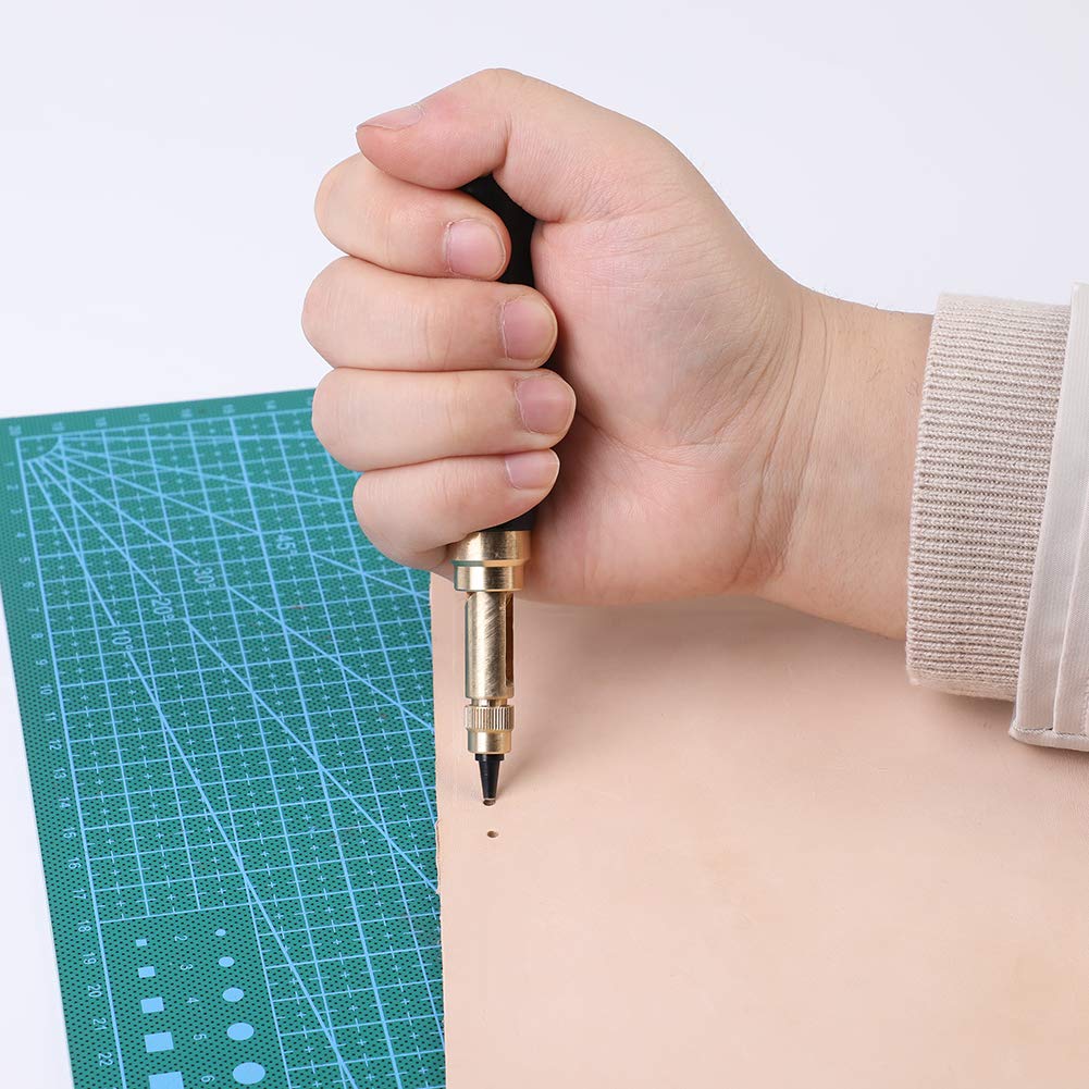 Adjustable Japanese Screw Punch, Screw Hole Punch, 6 Tip Sizes Leather ...