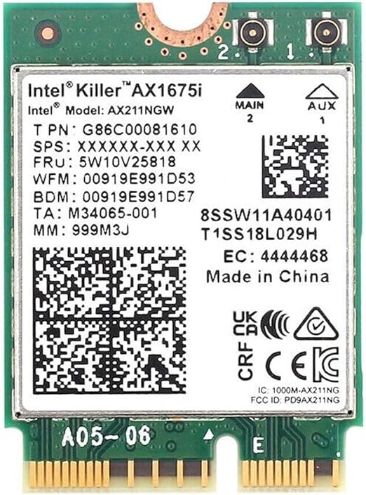 Amazon.com: Killer Series for Intel AX1675i WiFi 6E Gaming Adapter ...