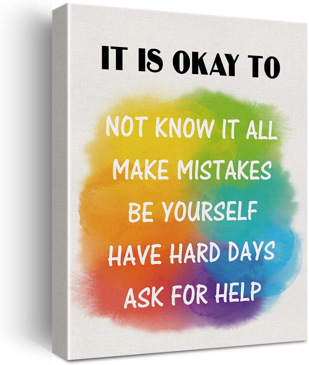 Amazon.com: Classroom Print It is Okay to Be Yourself Paintings Canvas ...