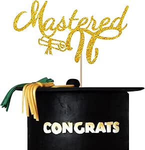 Mastered It Cake Topper, Master's Degree Survivor Cake Topper, Congrats ...