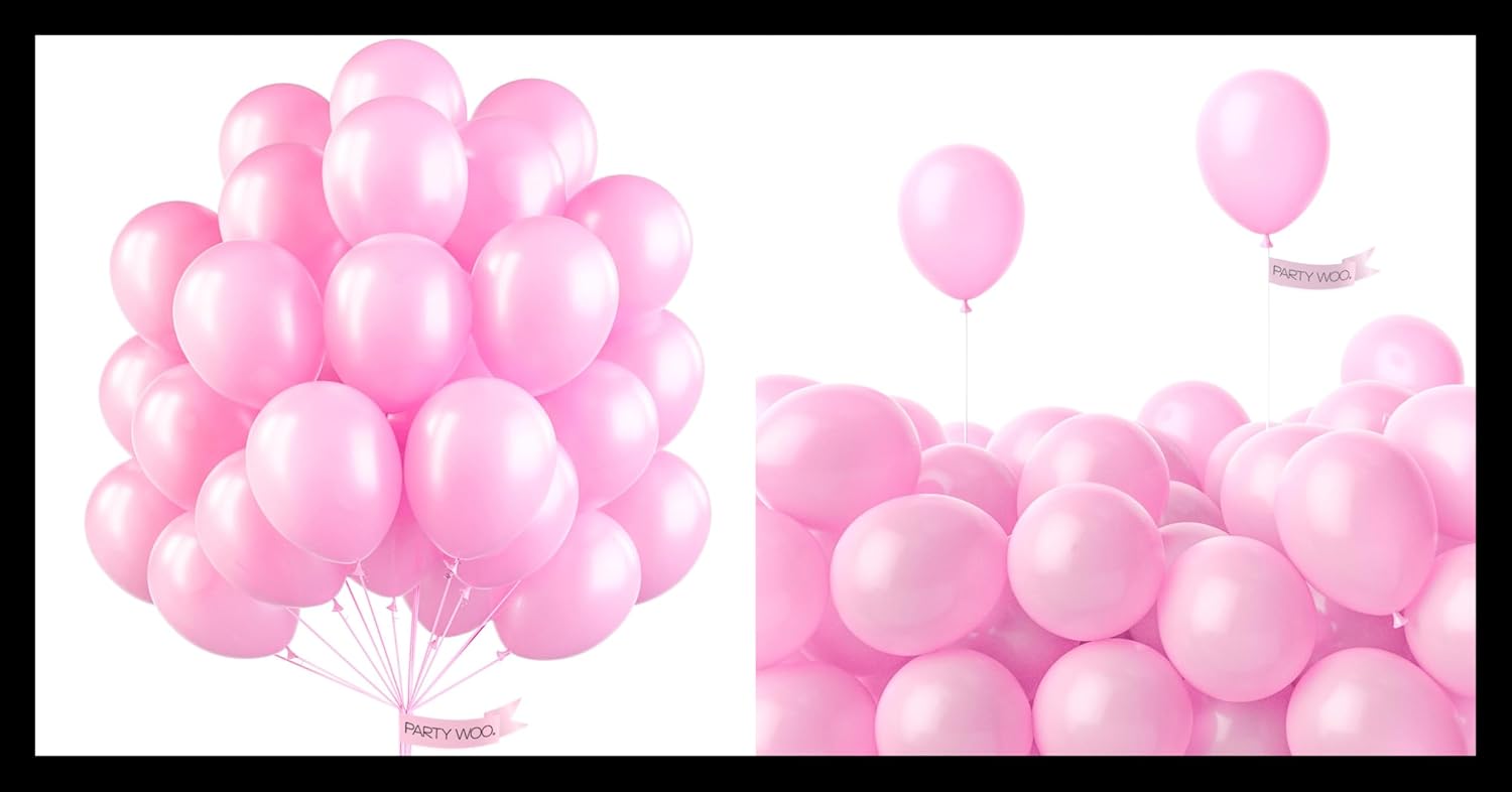 Amazon.com: PartyWoo Light Pink Balloons 50 pcs and PartyWoo Light Pink ...
