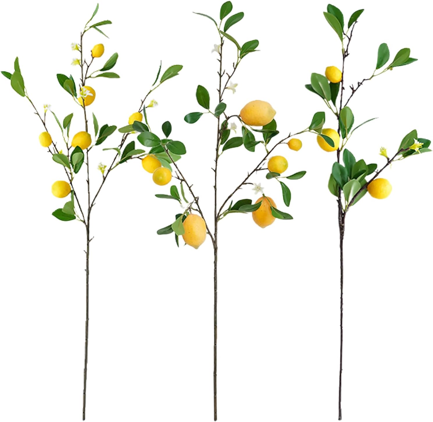 Amazon.com: Aphmeir Set of 3 Artificial Lemon Branches Lemon Decor, 32 ...