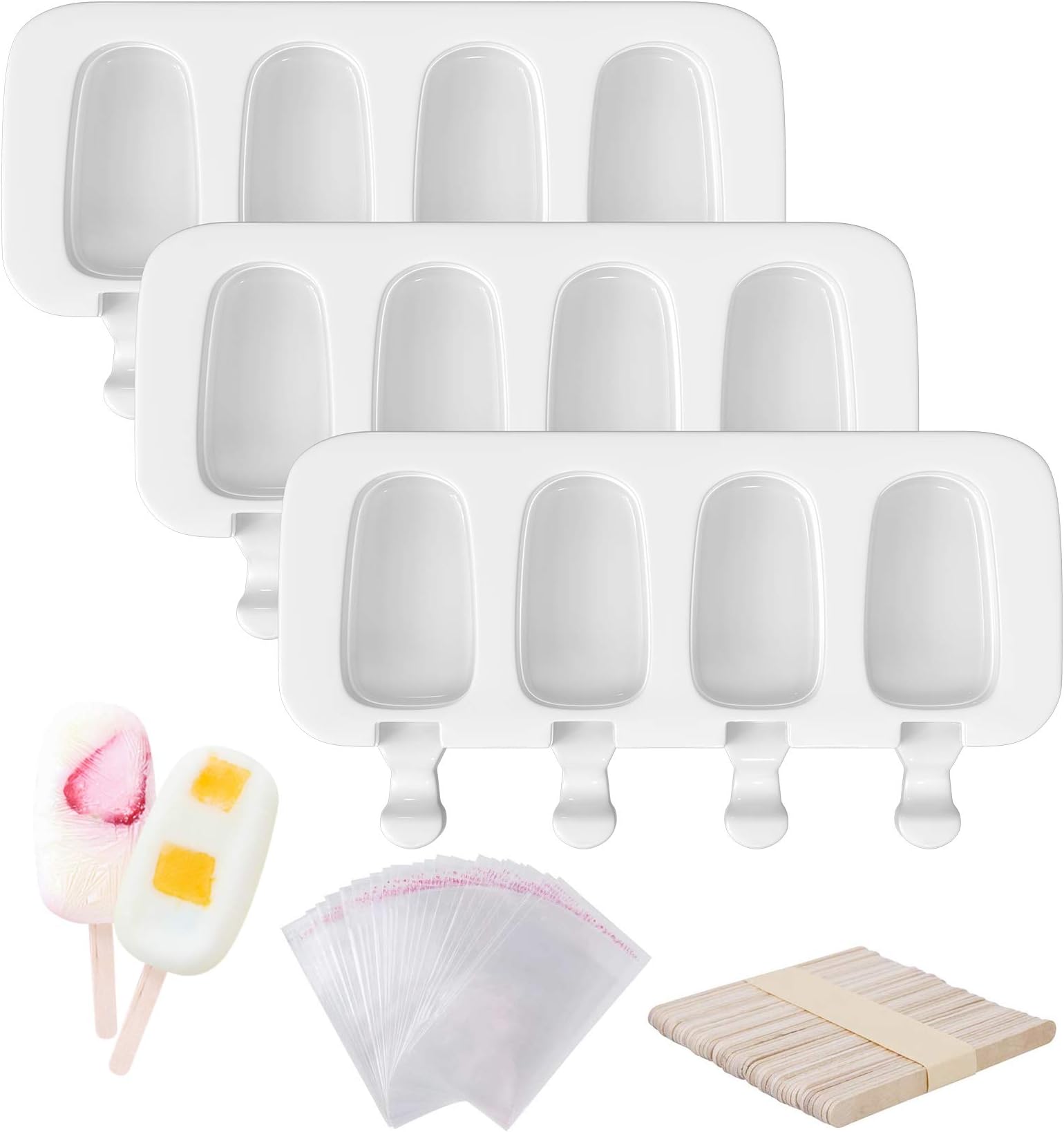 Amazon.com: Set of 2 Ice Cream Palettes Mold, Cakesicle Molds Silicone ...