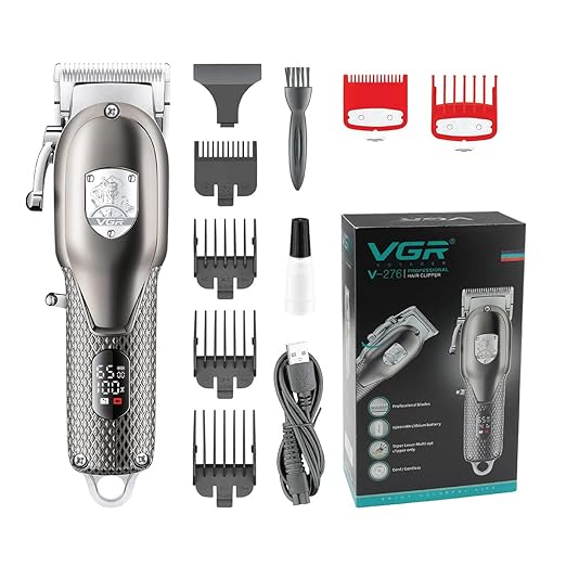 VGR V-276 Digital Display Cordless Hair Clippers Electric Hair Cutter Machine Kit Rechargeable ...