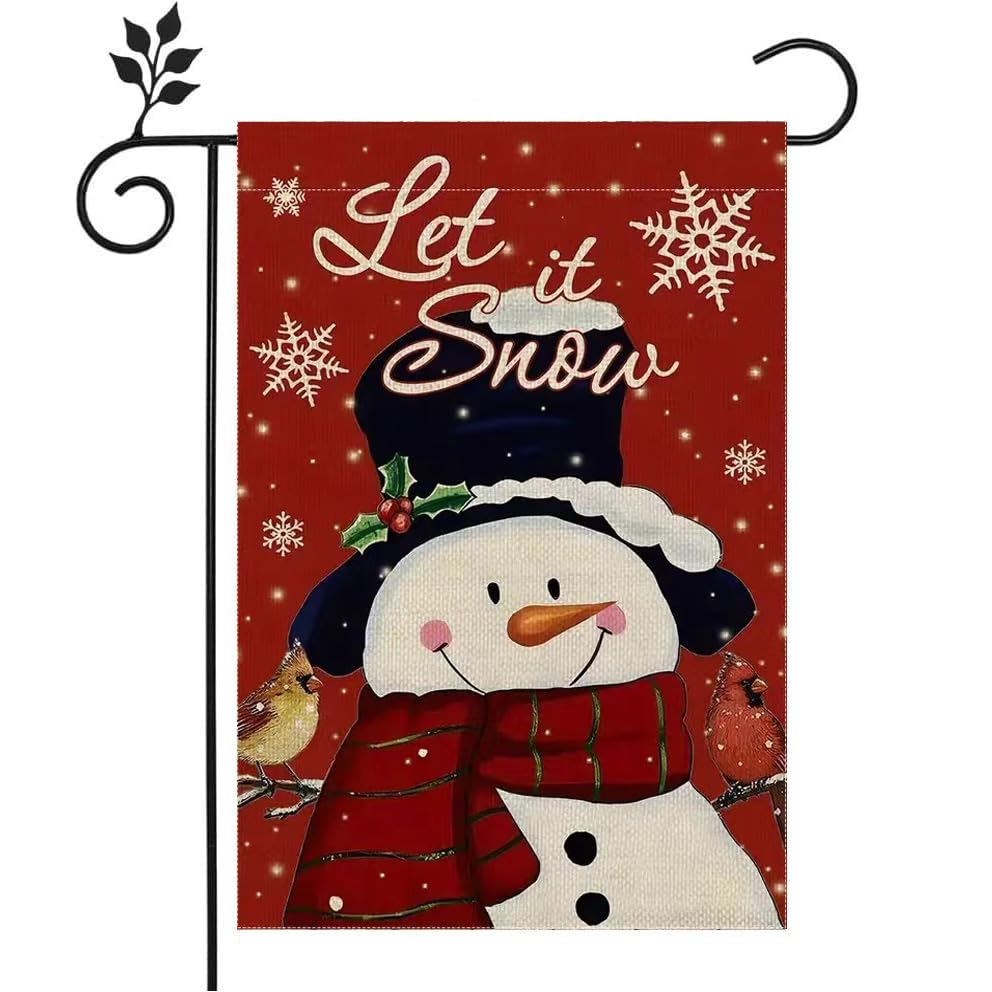 Amazon.com : Winter Snowman Garden Flags 12x18 Inch Vertical Double ...