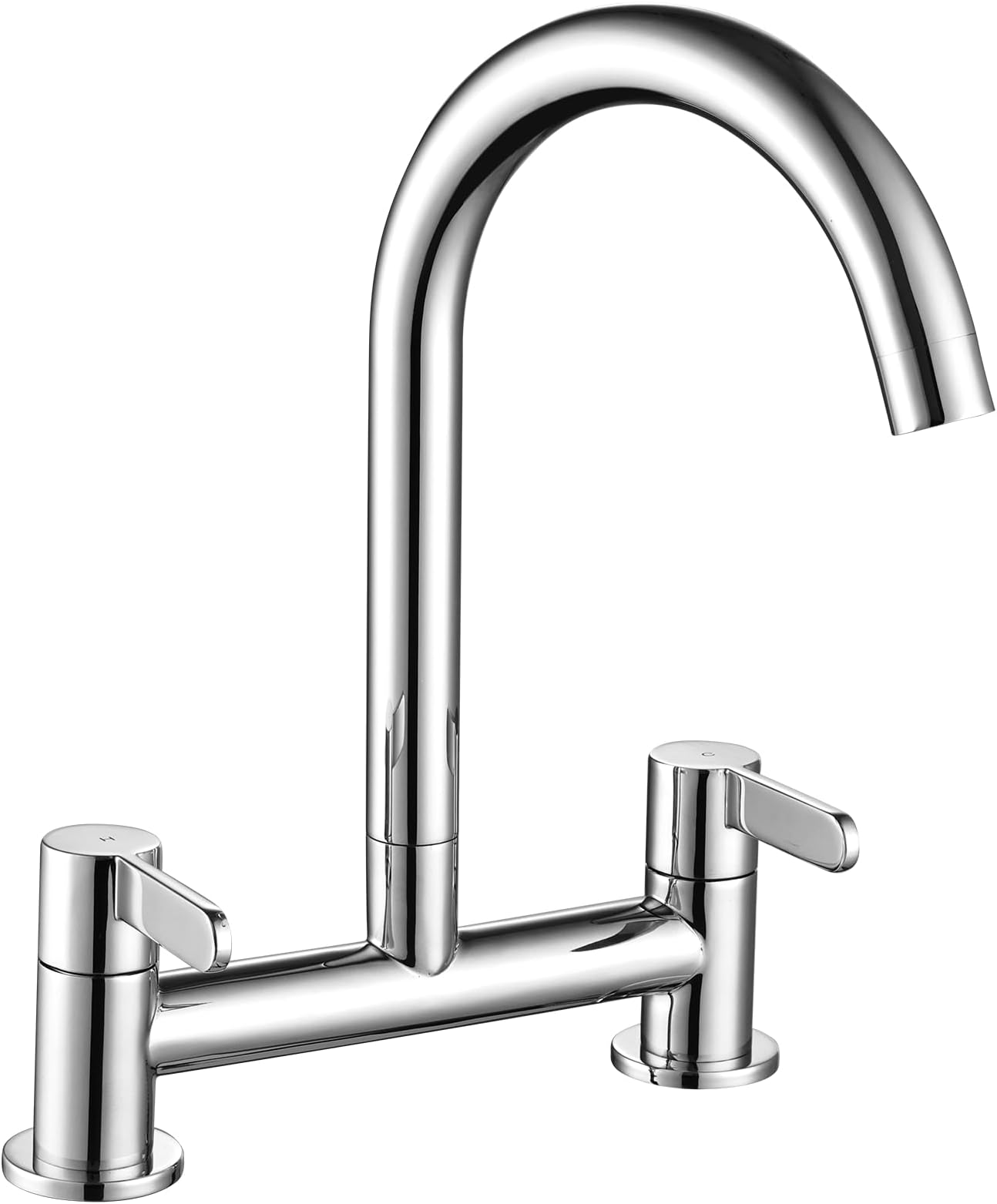 Ghopy Dual Lever Kitchen taps Mixers 2 Hole Deck Mounted Cold and Hot ...