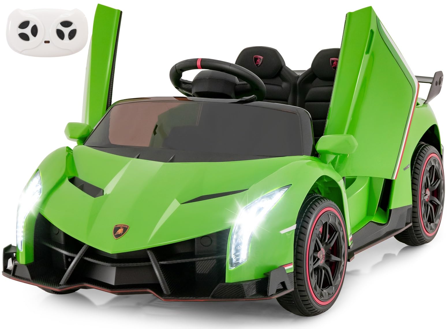 INFANS 2 Seater Kids Ride on Car, 12V 4WD Licensed Lamborghini Veneno ...