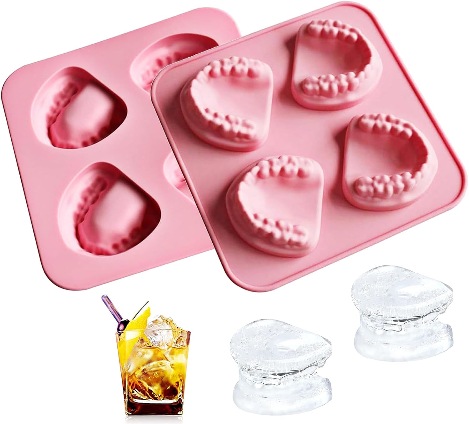 Amazon.com: 2Pack Smile Teeth Denture Shaped Ice Tray Mold,Funny Teeth ...