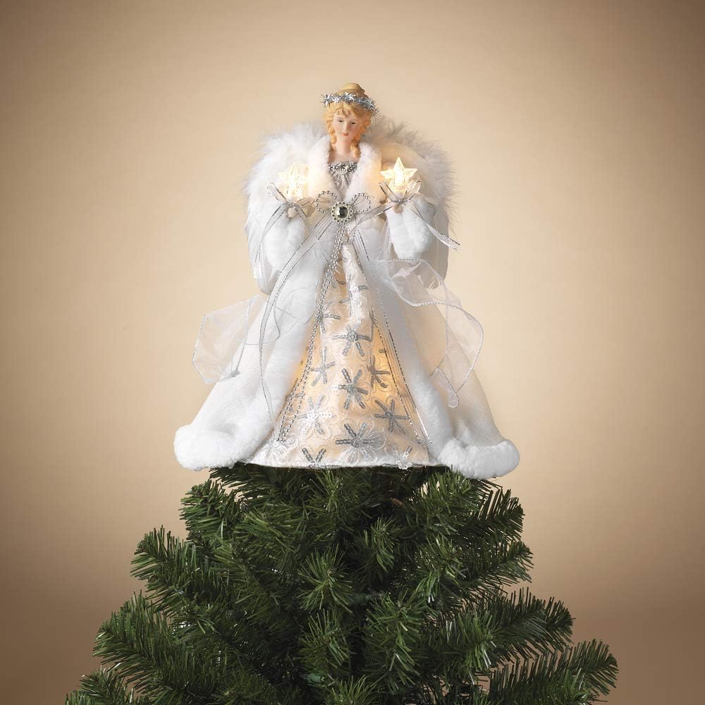 Amazon.com: Vickerman Lighted Cream and Gold Fiber Optic Angel ...