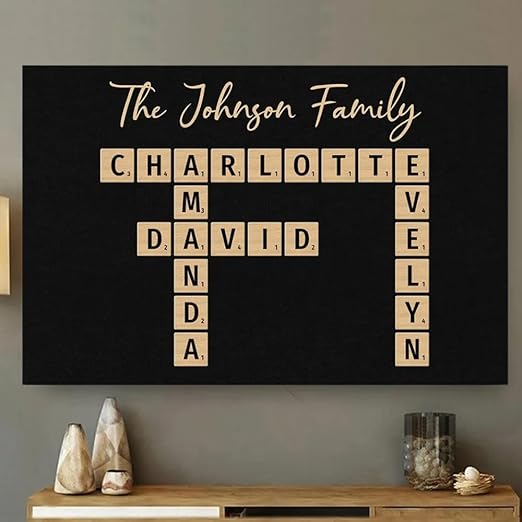 Amazon.com: Personalized Crossword Puzzle Wall Art Print - Custom ...