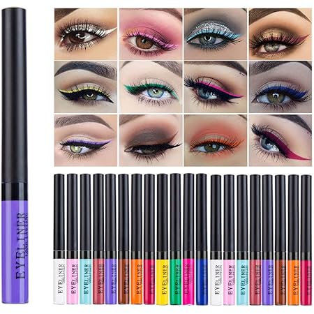 Amazon.com : 12 Colors Colorful Liquid Eyeliner Set, Matte UV Glow ...