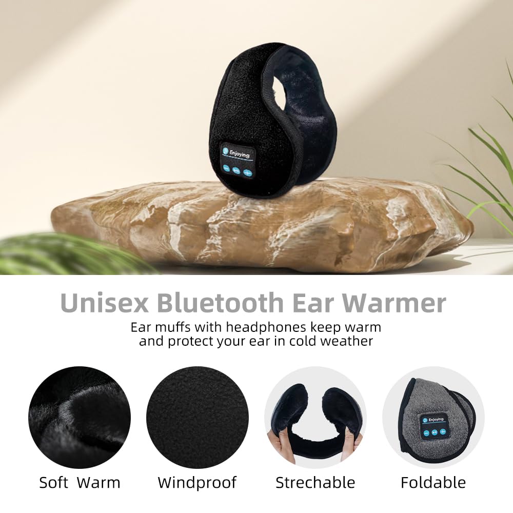SYPVRY Bluetooth Ear Muffs Winter Ear Warmer Wireless Headphones ...