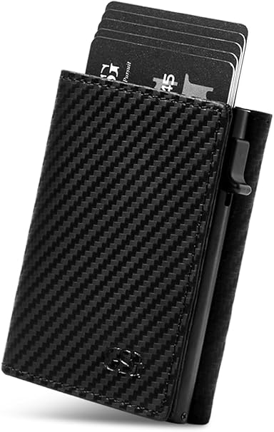Amazon.com: GSG Mens Leather Wallet Pop Up Card Holder Slim RFID ...