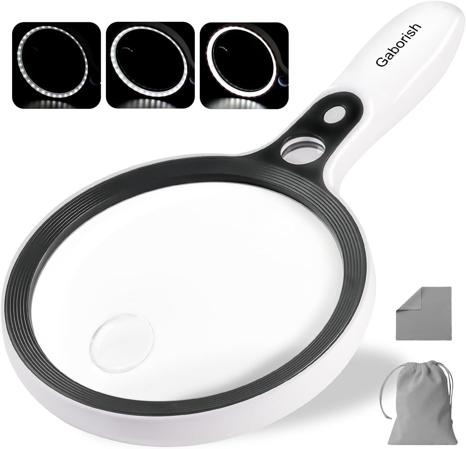 Large Magnifying Glass with 37 LED Light, 10X 20X 45X Handheld ...