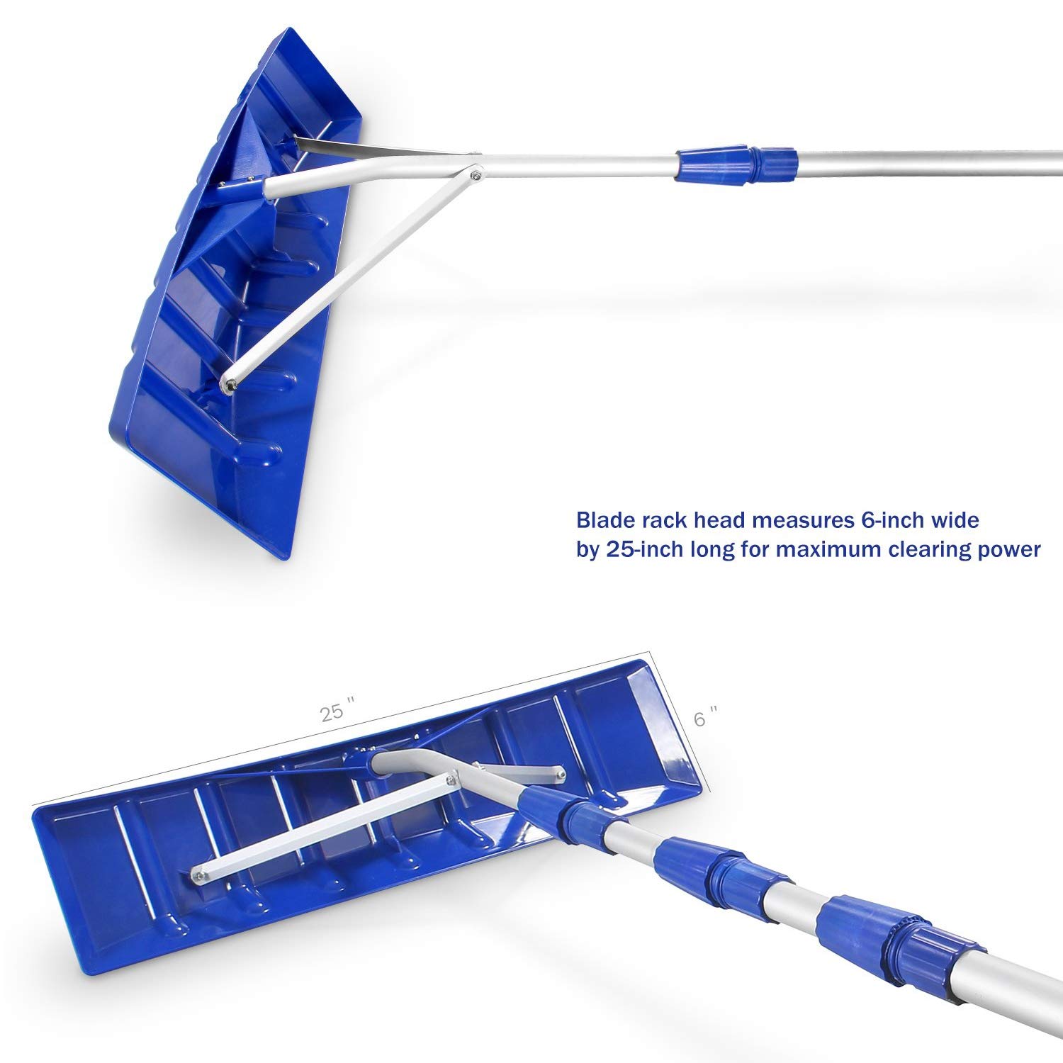 Telescoping Roof Snow Rake Happygrill 21-Foot Adjustable Roof Snow Rake ...
