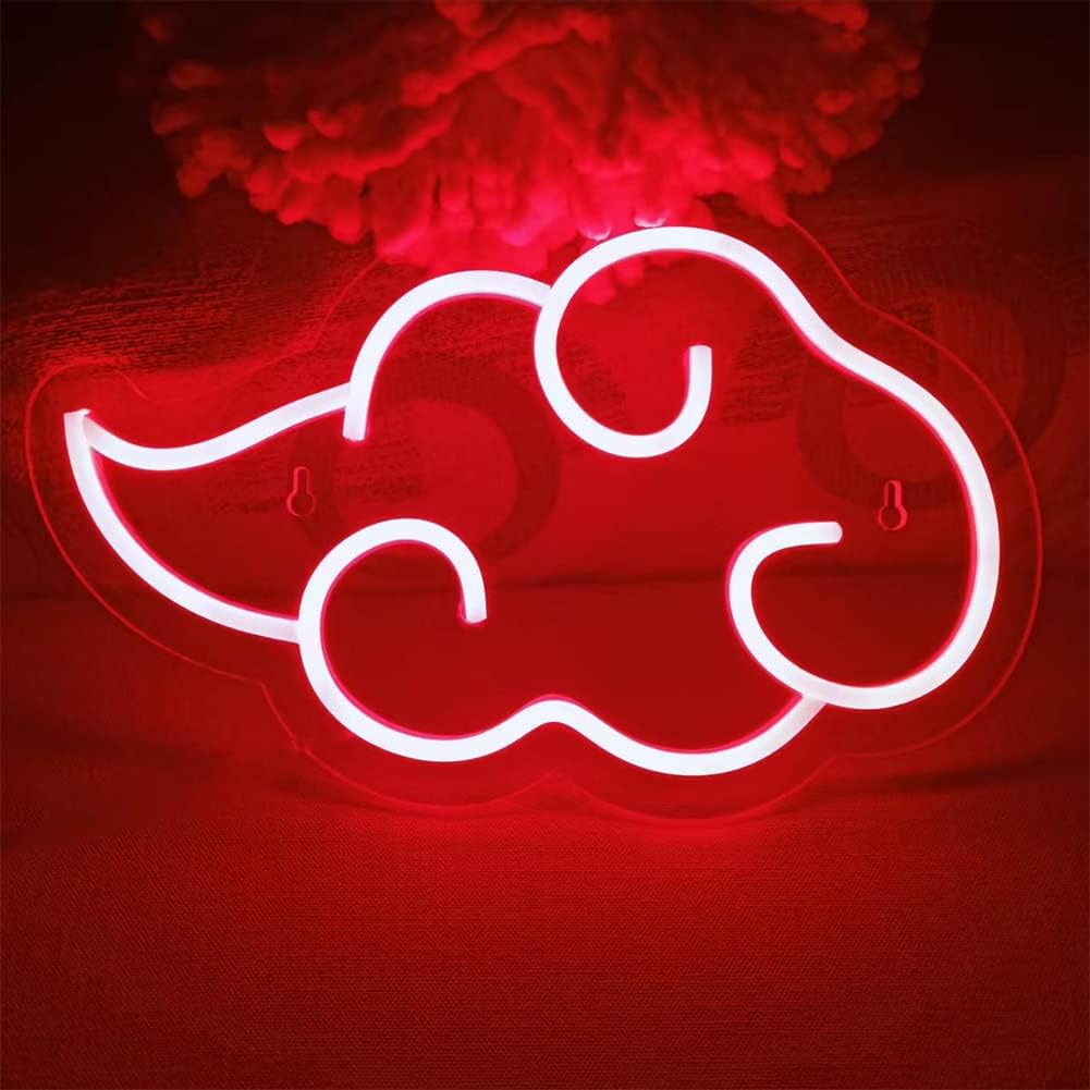 Amazon.com: Babymiu Red Cloud Anime Led Neon Sign（1 pack）Red Room Decor ...